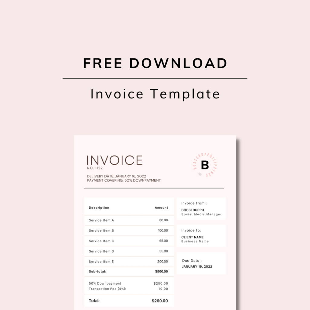 Invoice Template - Bossed Up PH