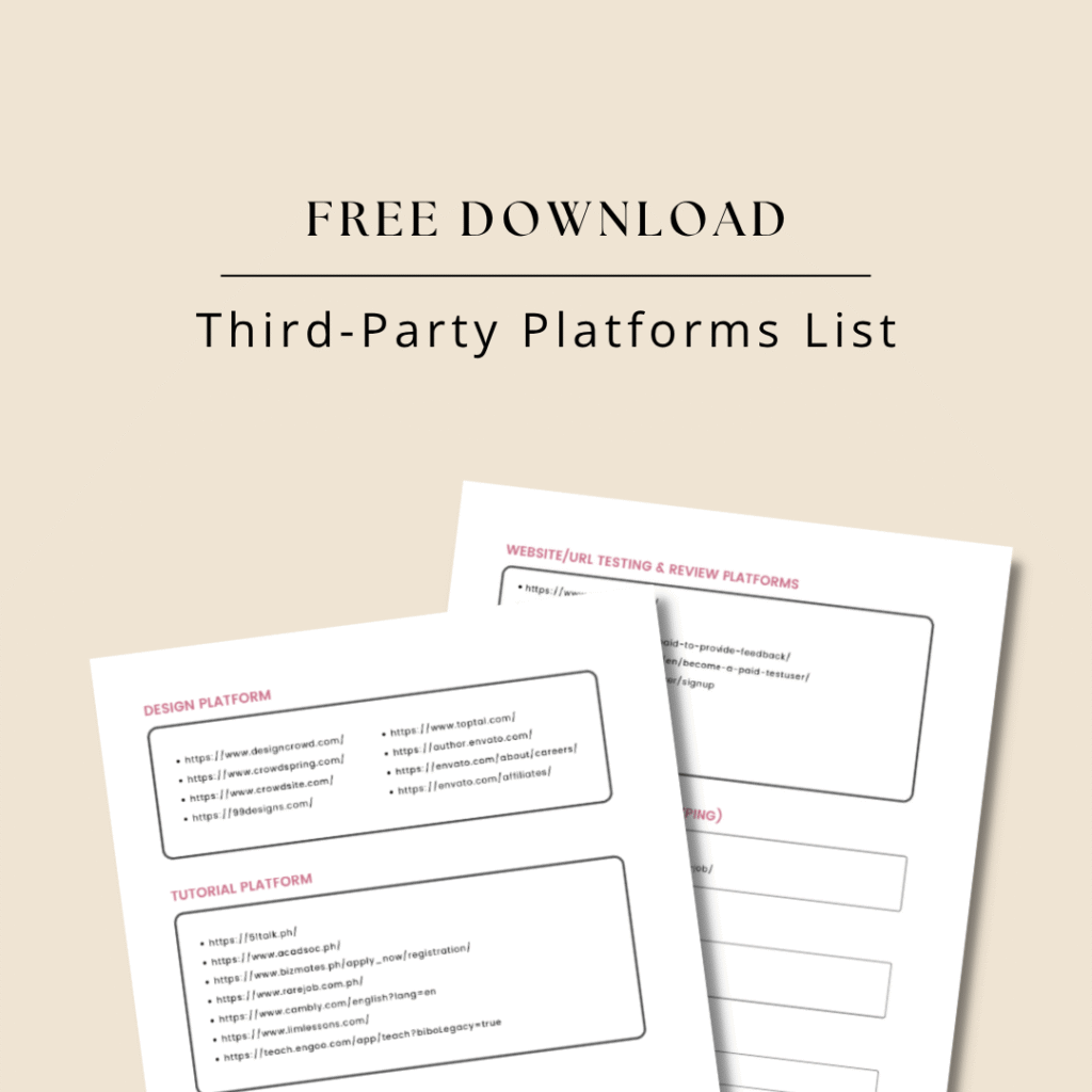 Third-Party Platforms List - Bossed Up PH